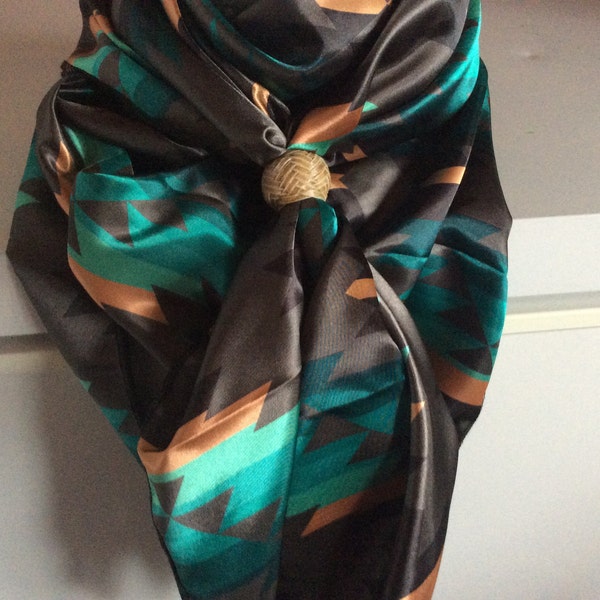 Native Fabric - Navajo by 49design - Native Tribal Gray Turquoise Blue ...