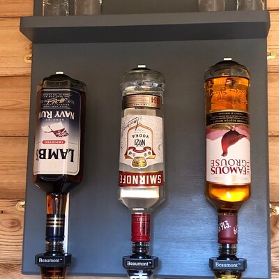 Handmade Pine Optics Bar, Personalised, Home Bar, Wall Mounted Optics ...