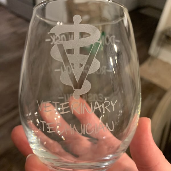 Veterinary Technician Vet Tech Veterinarian Glass FREE Personalization ...