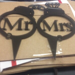 Handcuffs Mr. & Mrs. Wedding Cake Topper Custom Mr. and Mrs. Handcuffs ...
