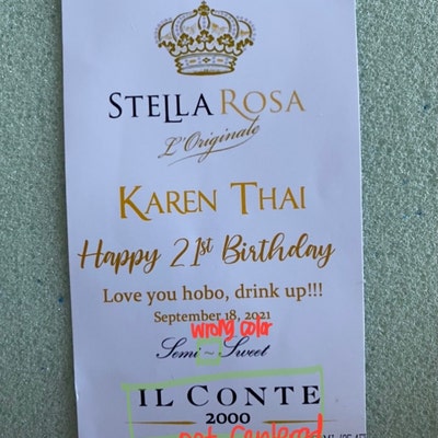 Custom Wine Label,custom Stella Rosa Label,custom Wine Gift,750ml Wine ...