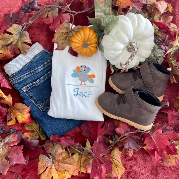 Turkey Boy Dapper Mini Fill and Satin Stitch Machine Embroidery Design ...