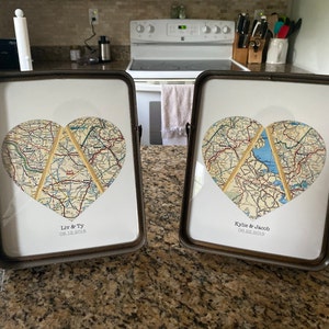 Custom Heart Map Unique Wedding Gift for Couple Personalized | Etsy