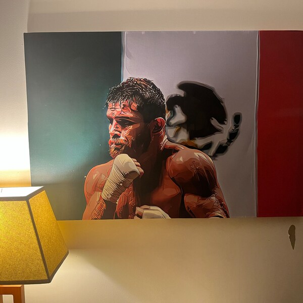 Canelo Álvarez Boxing Mexican Flag Mexican Boxer Custom Canvas Print - Etsy