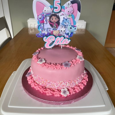 Personalised Gabby Dollhouse Cake Topper 3D With Name and Age - Etsy UK