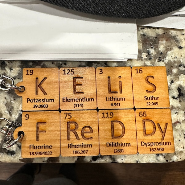 Custom Periodic Table Element Name Key Chain - Backpack Clip . Custom ...