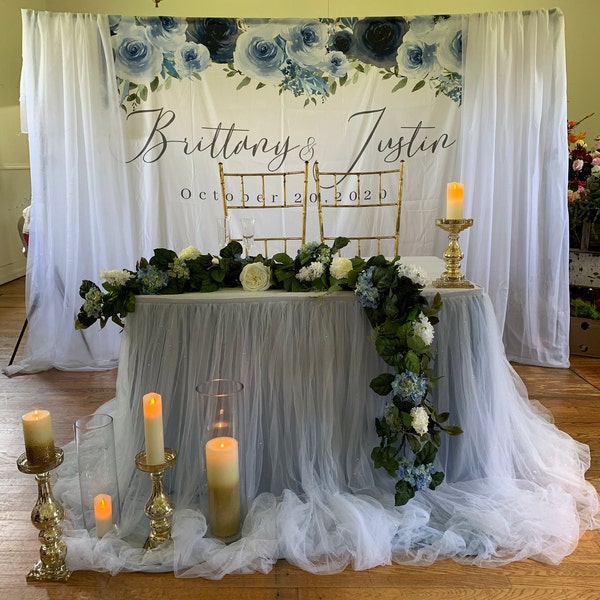 Wedding Backdrop for Reception,dusty Blue Wedding, Navy Wedding, Photo ...