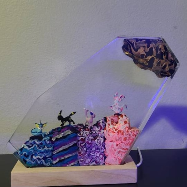 Resin Lamp Eevee Evolution, Pokemon Gifts, Custom Night Light, Resin ...