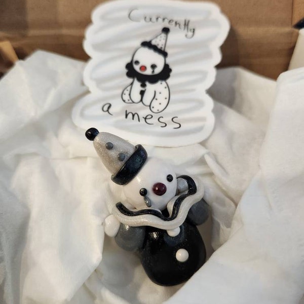 Rainbow Mini Clown Handmade Figurine - Etsy