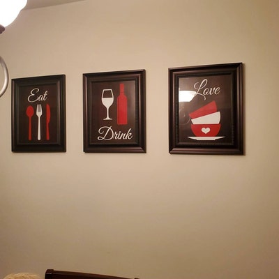 Eat Drink Love Kitchen Wall Art, Eat Drink Love Prints or Canvas ...
