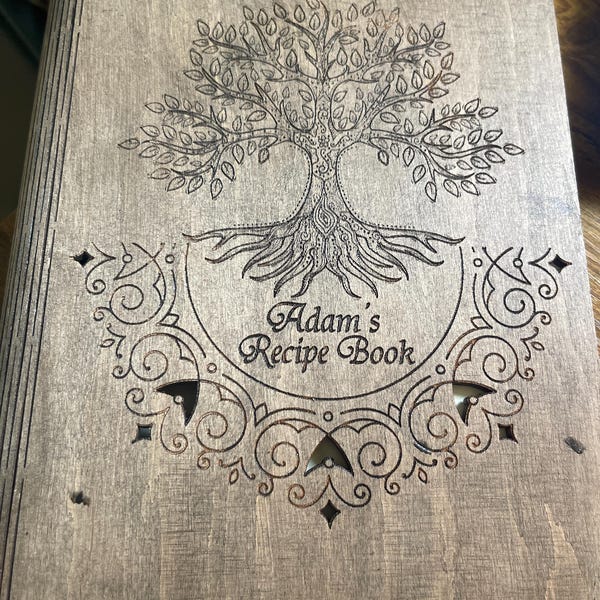 Handwritten Recipe Cookbook, Personalized Wooden Recipe Book, Binder ...