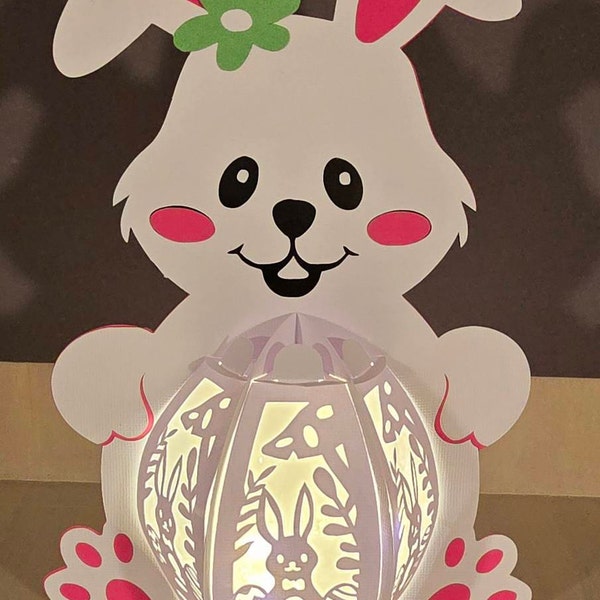 Rabbit Egg Bunny Lantern PDF, SVG, Studio Template - Bunny Easter Egg ...