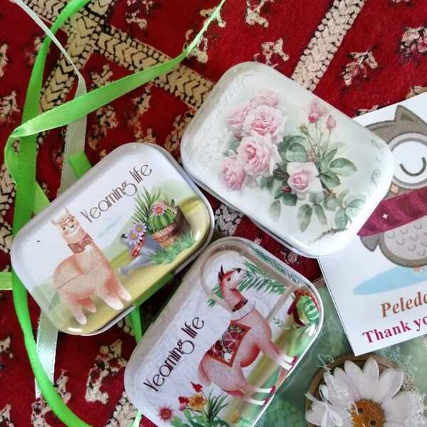 Lama Needle Tin / Metal Box/pill Box/storage Tin/keepsake/ Knitting ...