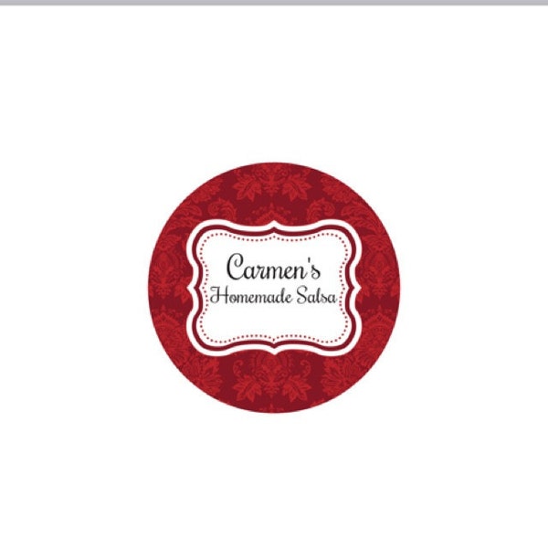 Red Homemade Salsa Mason Jar Labels Custom Canning Labels Stickers for ...