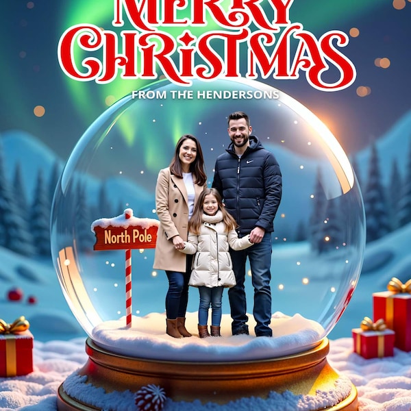 LASTMINUTE CHRISTMAS CARD - Personalized Animated Snow Globe Card ...