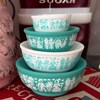Miniature Pyrex-inspired Mixing Bowls – Stackable Retro Kitchen Display ...