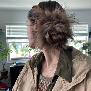 Black Furry Ring, Mink Pompom Ring, Mink Finger Ring With Genuine ...