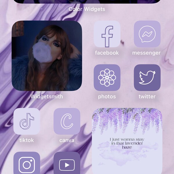 Lavender Ios App Icon Pack | 300 Unique Icons in 4 Colors Each + 20 ...