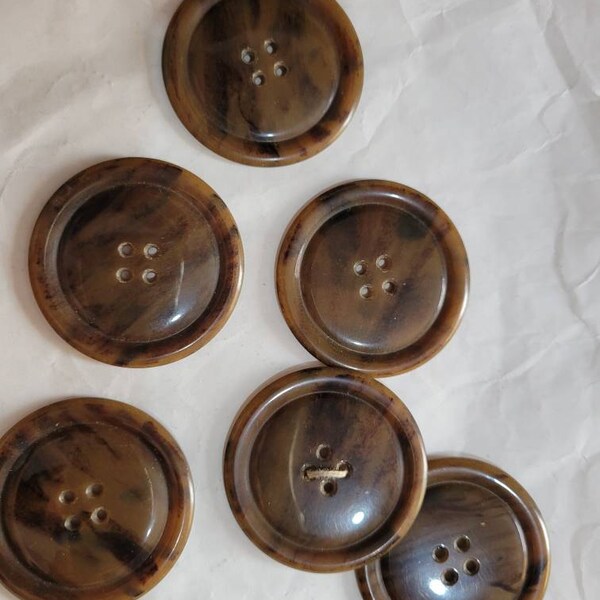 10 Old Vintage Plastic Buttons - Black and White Buttons - 23 Mm - Etsy