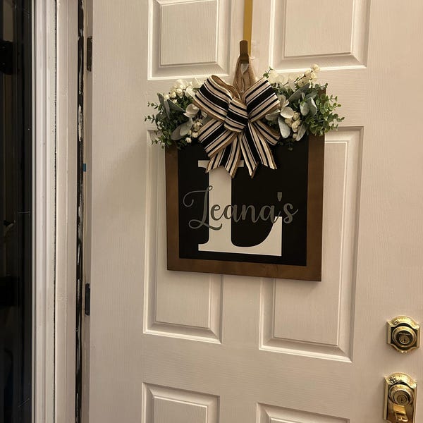 Dog Front Door Decor Dog Welcome Sign Year Round Wreath Dog Dog Door ...