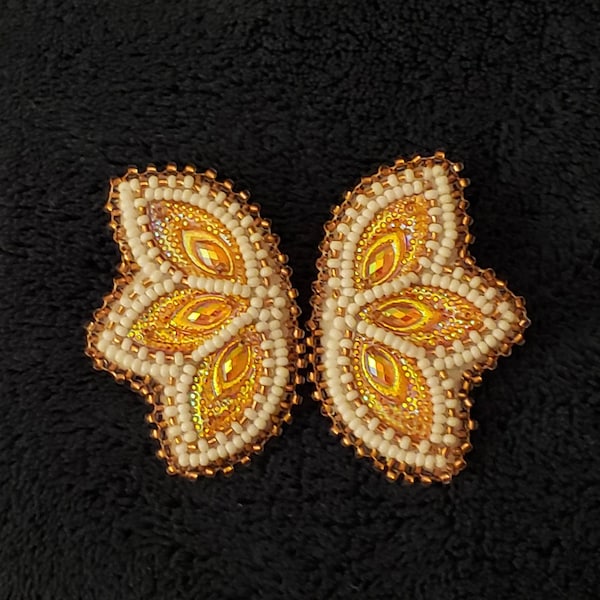 Copper Beaded Earrings, Native American Beaded Earrings, Indigenous ...