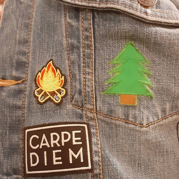 Pine Tree Applique Patch - Embroidered Evergreen Nature Badge 2.25 ...