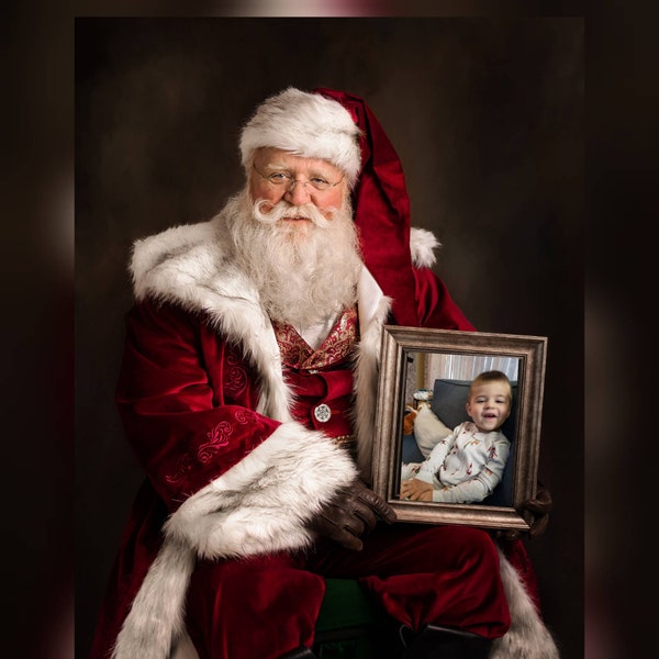 Santa Holding Picture Frame Digital Backdrop Photography - Etsy