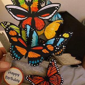 Flutter Butterfly Pop-up Birthday Cards Handmade Birthday - Etsy