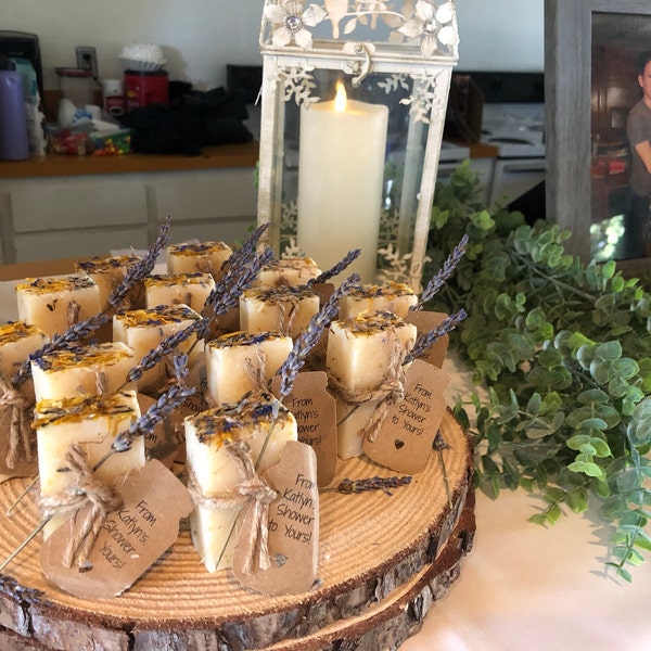 Lavender Soap Bridal Shower Favors: Rustic Twine, Personalized Tag - Etsy