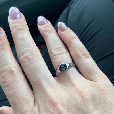 Monogram Signet Ring for Women Gold Initial Ring Personalized Ring ...