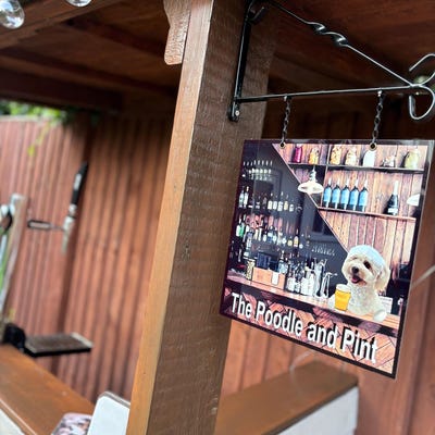 Personalised Pub Shed Hanging Swing Sign With Bracket Garden Pub Home ...