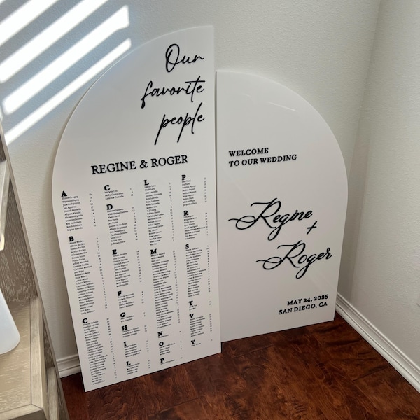 Arch Seating Chart Large Wedding Seating Chart Arched Panel With Custom ...