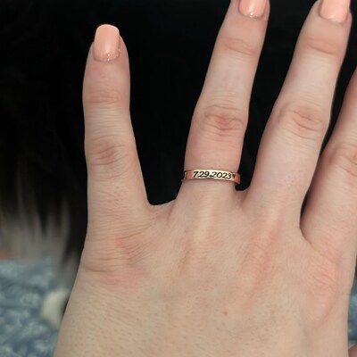 Engraved Rings, Wedding Day Gift, Personalized Rings, Stacking Rings ...