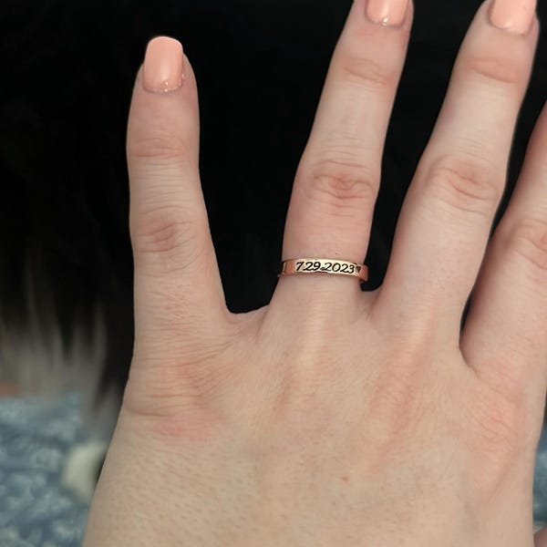 Engraved Rings, Wedding Day Gift, Personalized Rings, Stacking Rings ...