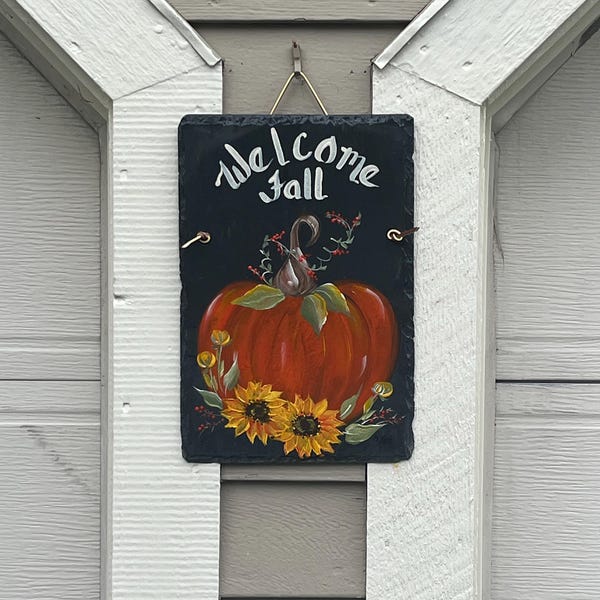 Fall Welcome Slate 12 High X 7 Wide - Etsy