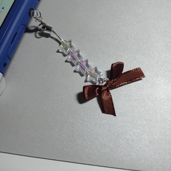 Kawaii Star and Bow Dust Plug Charms Nintendo Switch Charms Phone ...