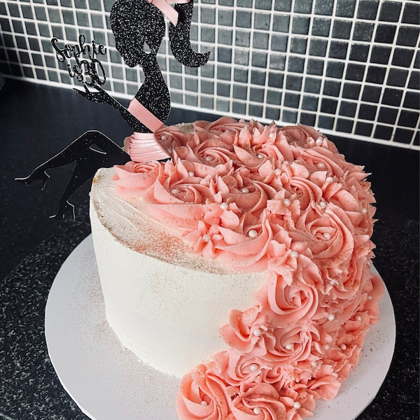 Two Piece Lady With Age Silhouette Cake Topper - Etsy