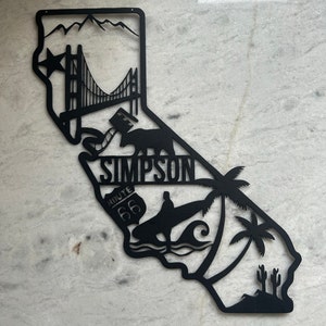 California Metal Sign: Custom California Sign California Family Name ...