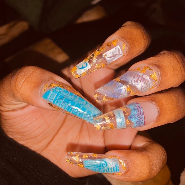 BOUJEE | 90's Inspired Colourful Abstract Nails Set of 10 or 20 Luxury ...