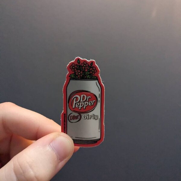 Diet Dr Pepper Girly Sticker, Dr Pepper Stickers, Stickers for ...