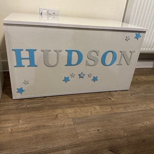 Kids Toy Box Wooden Tidy Benches Storage Unit White Chest Trunk Nursery ...