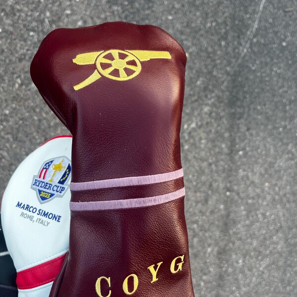 Arsenal Head Cover | Genuine Leather | Supporters Golf | Fits Driver ...