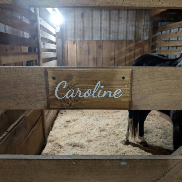 Horse Stall Sign, Stable Name Plate, Barn Name Sign, Horse Stall Name ...