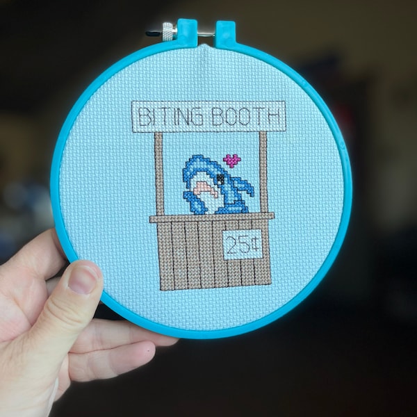 Biting Booth Shark Cross Stitch Pattern PDF - Etsy