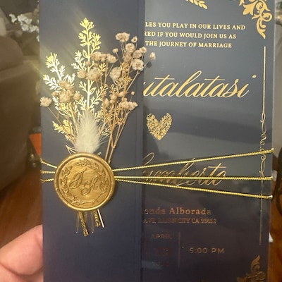 Luxury Quinceanera Invitation, Acrylic Wedding Invitation, Elegant Navy ...