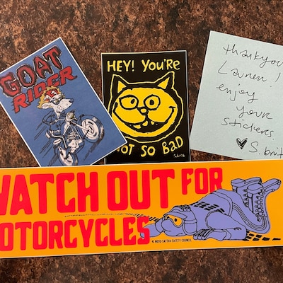 Buster the Burly Biker Sticker - Etsy