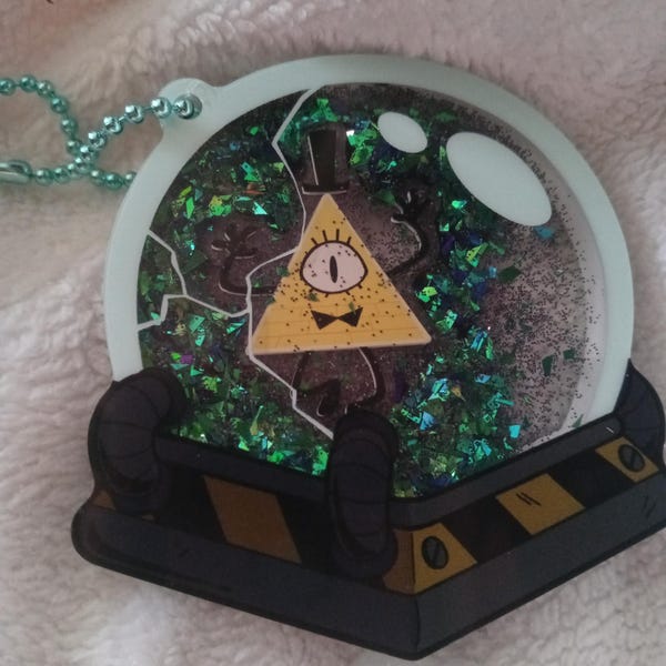 Bill Cipher Gravity Falls Liquid Shaker Charm - Acrylic ...