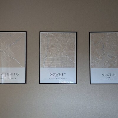Met Engaged Married Maps, Met Married Home, Set of 3 Maps, Gift for ...
