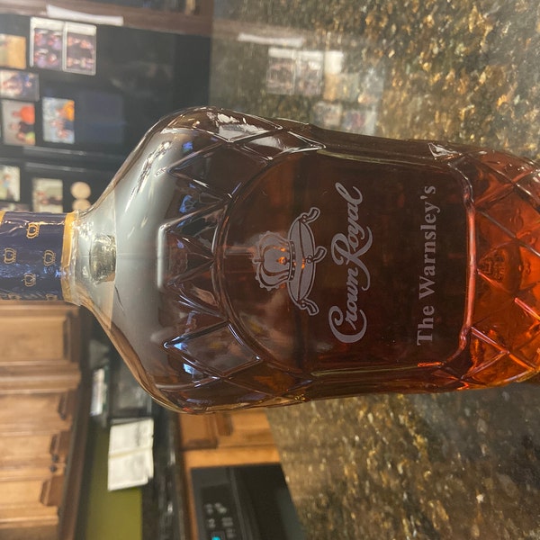 LARGE (1.75 L / Half Gallon) Crown Royal Whisky Custom Engraved/etched ...