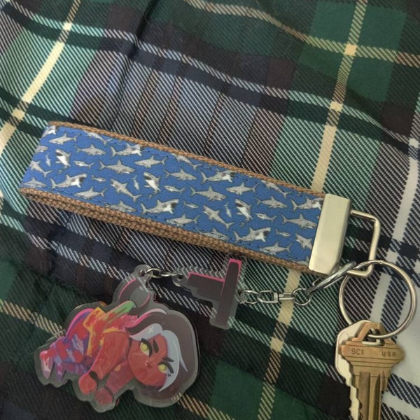 Shark Keychain - Key Fob Wristlet - Bag Tag - Etsy